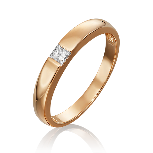 Кольцо, красное золото, 585 проба, бриллиант