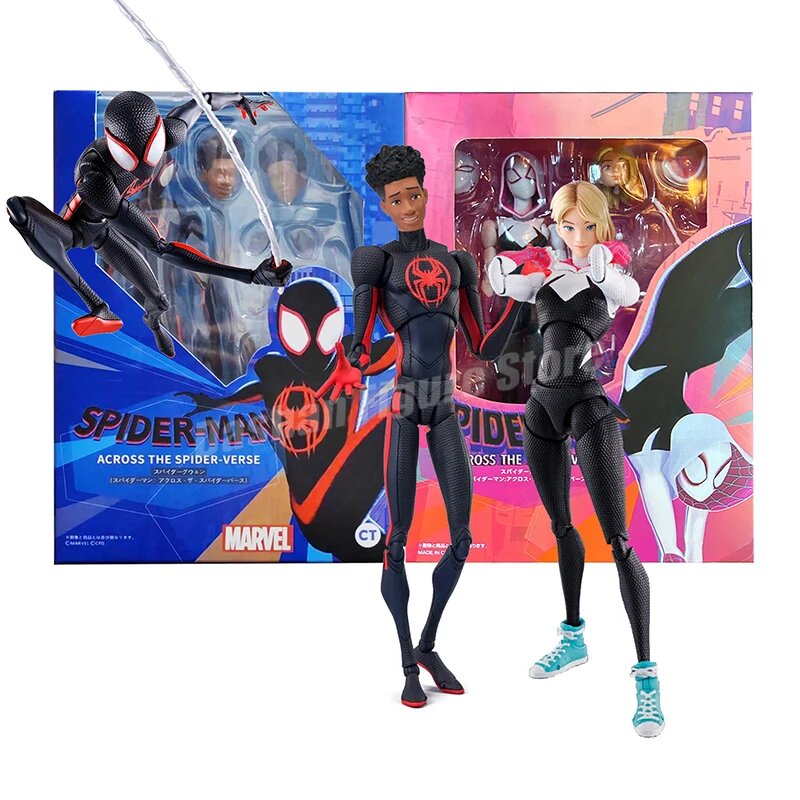 SHF Майлз Моралес и Гвен Стейси фигурки ПВХ Bandai 15 см Miles with box