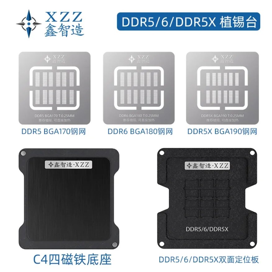 Шаблон пайки DDR5X BGA190 C4