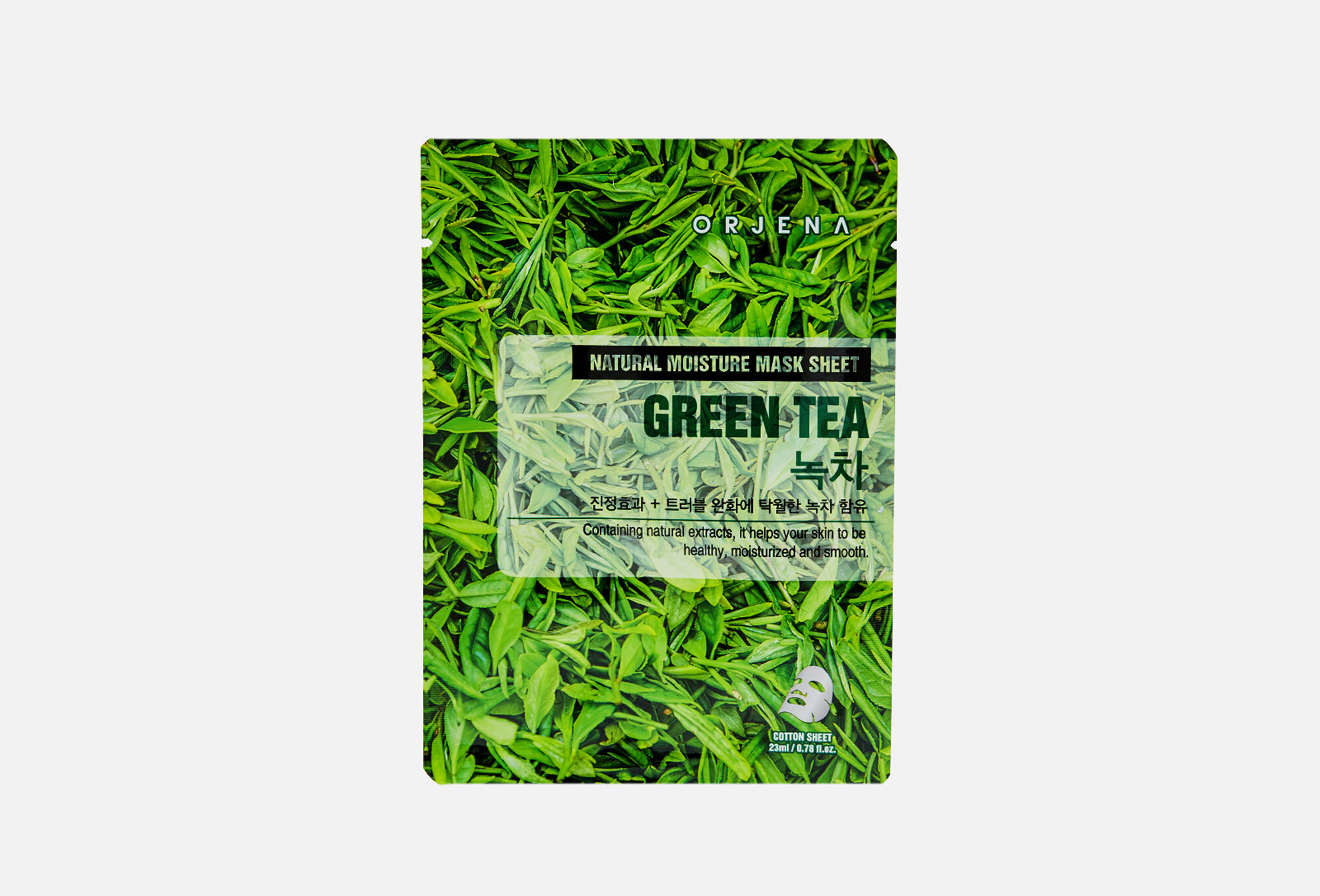Тканевая маска для лица с зеленым чаем ORJENA NATURAL MOISTURE GREEN TEA MASK SHEET