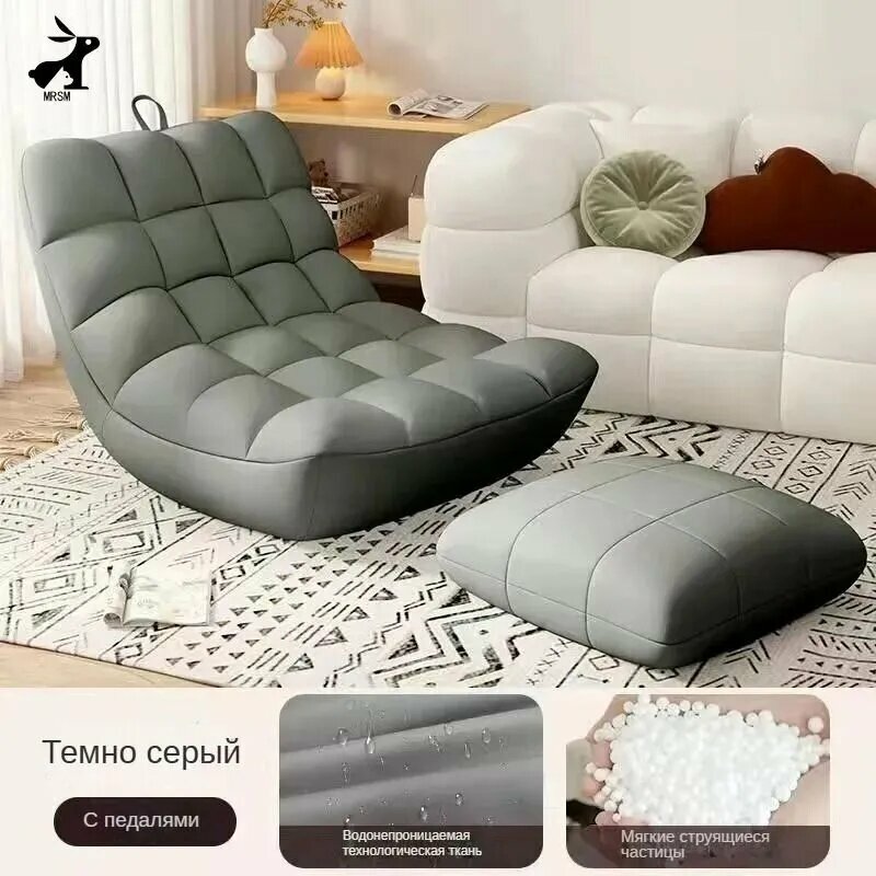 Кресло-мешок Диван, Искусственная кожа, Ткань, Размер XXL, темно-серый