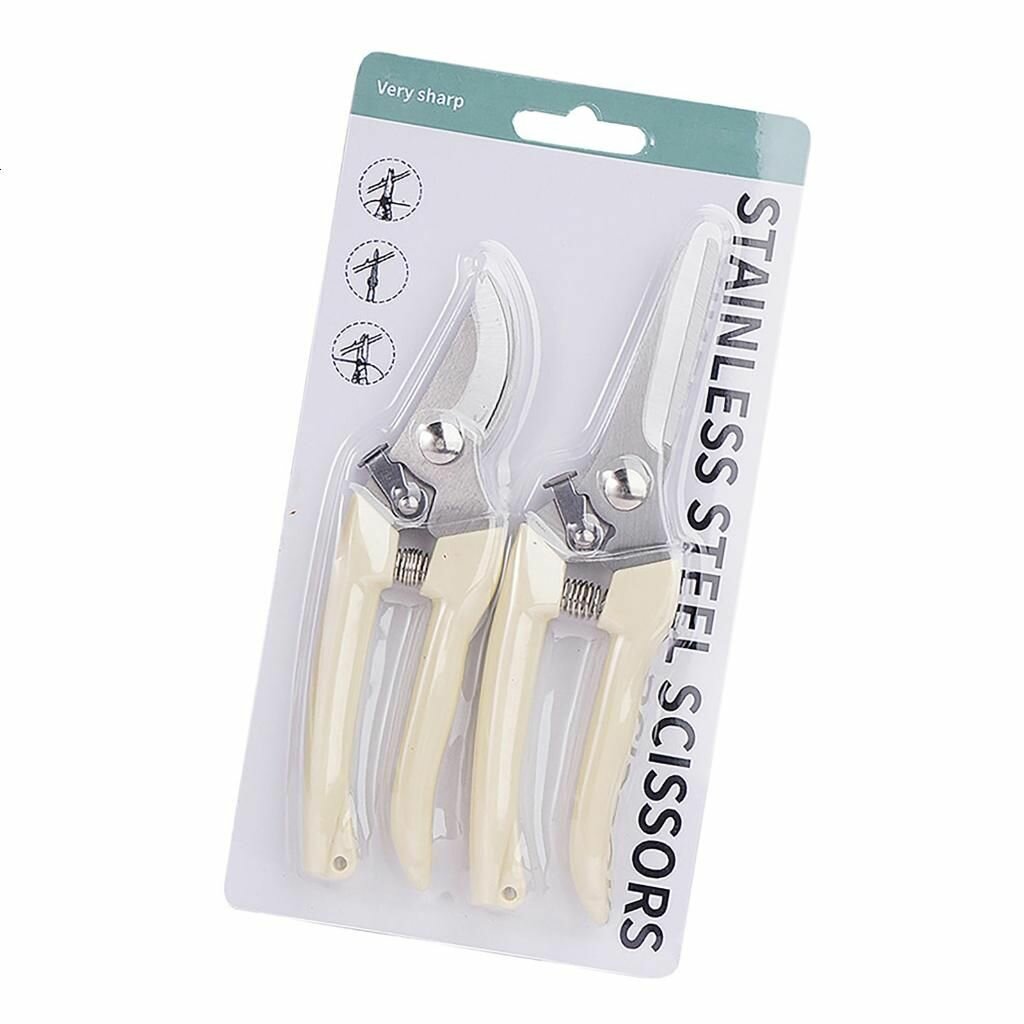 Секатор,1 набор из 2 штук, 402 ножа для локтя и 403 прямых ножниц фруктовых веток нержавеющей стали-набор абрикосов