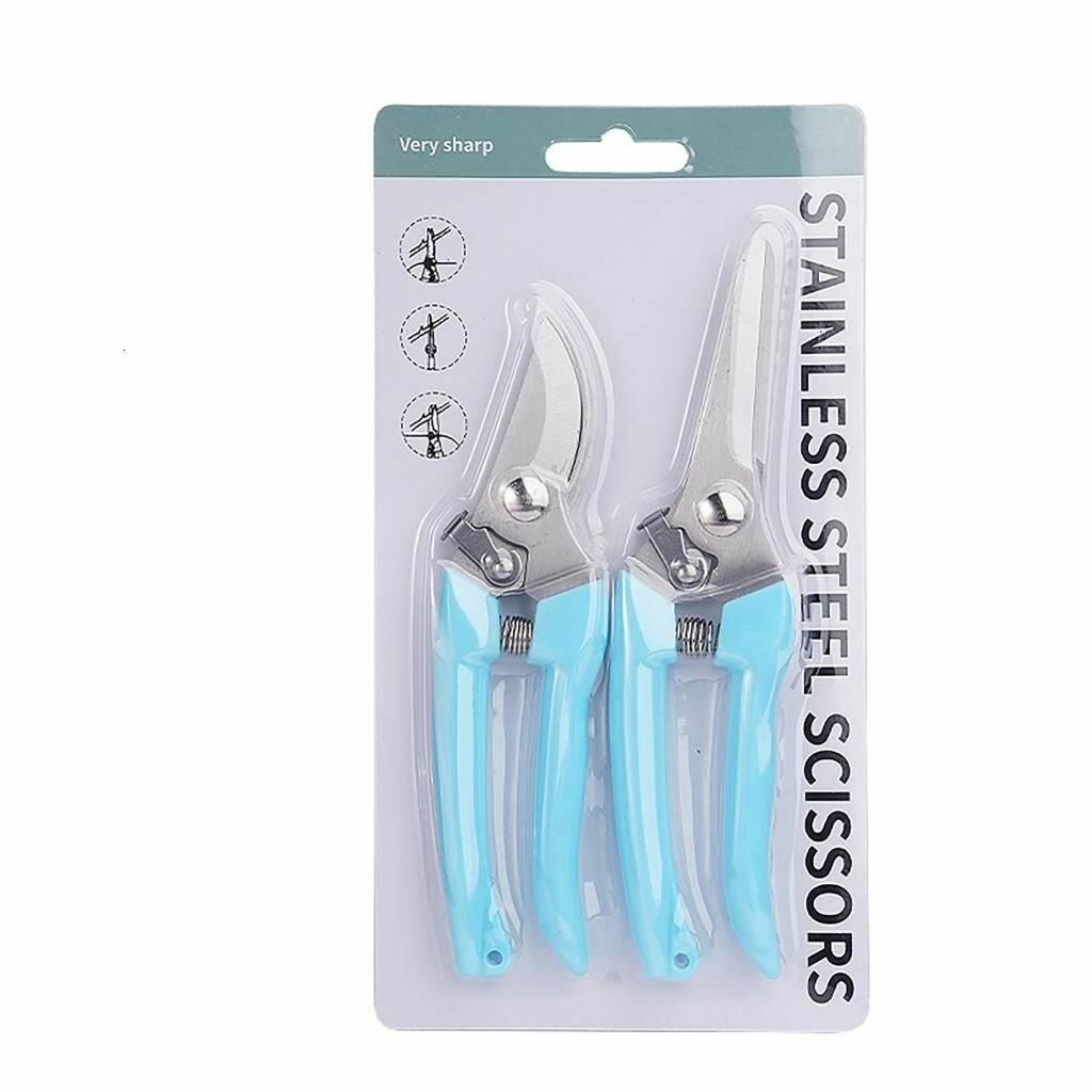 Секатор,1 набор из 2 штук, 402 ножа для локтя и 403 прямых ножниц фруктовых веток нержавеющей стали-синий