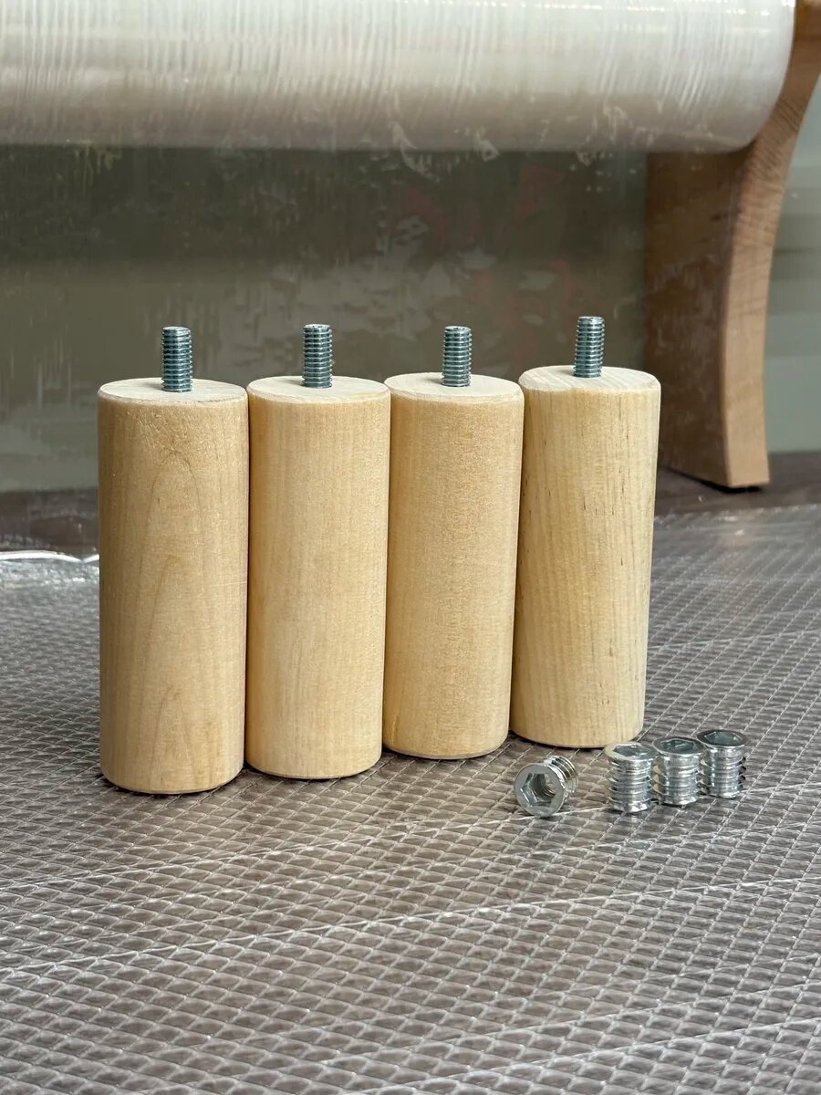 Ножки круглые мебельные 10 см некрашенные