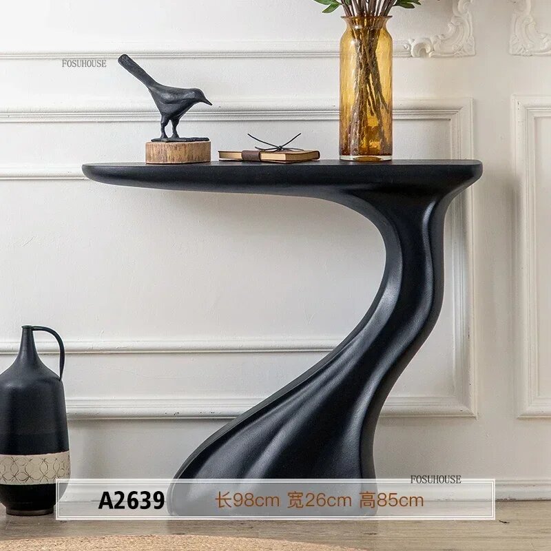 Минималистичный угловой стол для гостиной, консольный дизайнерский стол для прихожей, скандинавские столы для прихожей, мебель для домашнего декора, Черный