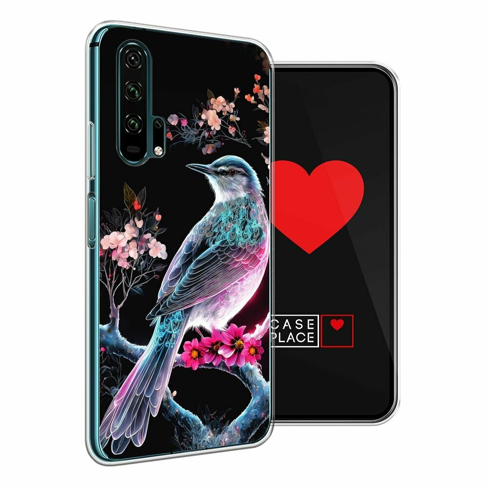 Чехол на Honor 20 Pro / Хонор 20 Про с принтом "Птица на цветущем дереве" — фото 1