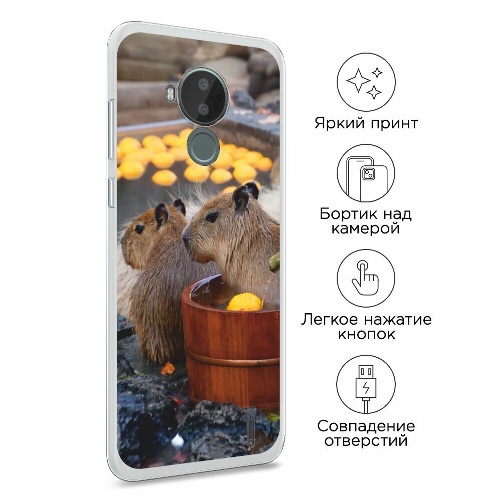 Чехол на Nokia C30 / Нокия C30 с принтом "Капибары отмокают" — фото 1