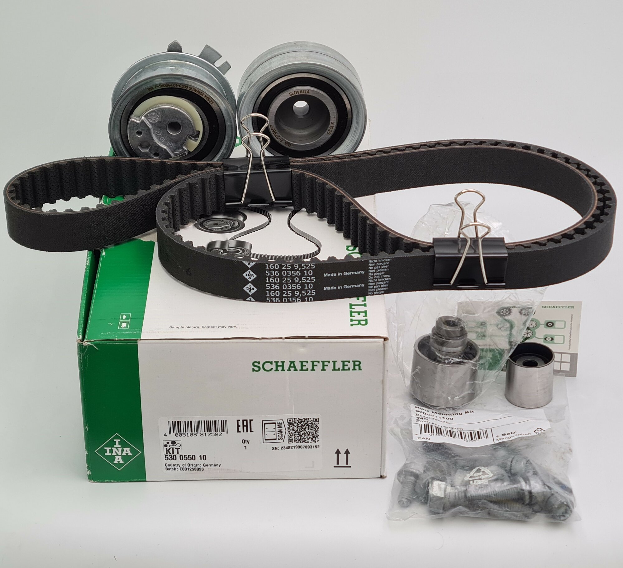 Комплект ГРМ INA 530055010 ( 530 0550 10 ) - ремень ГРМ и Ролики для AUDI, DODGE, SEAT, SKODA, VOLKSWAGEN