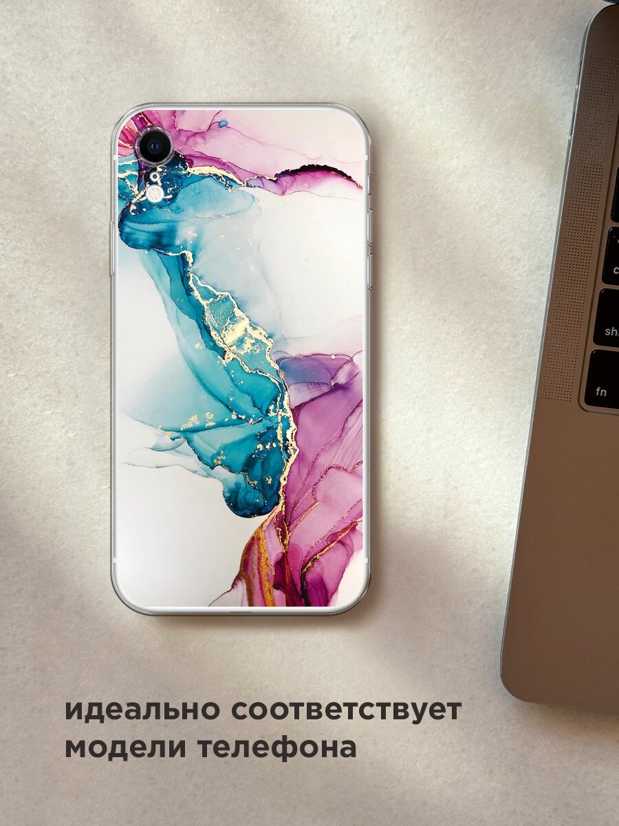 Чехол на Apple iPhone XR / Айфон XR с принтом "Розовые разводы рисунок" — фото 1