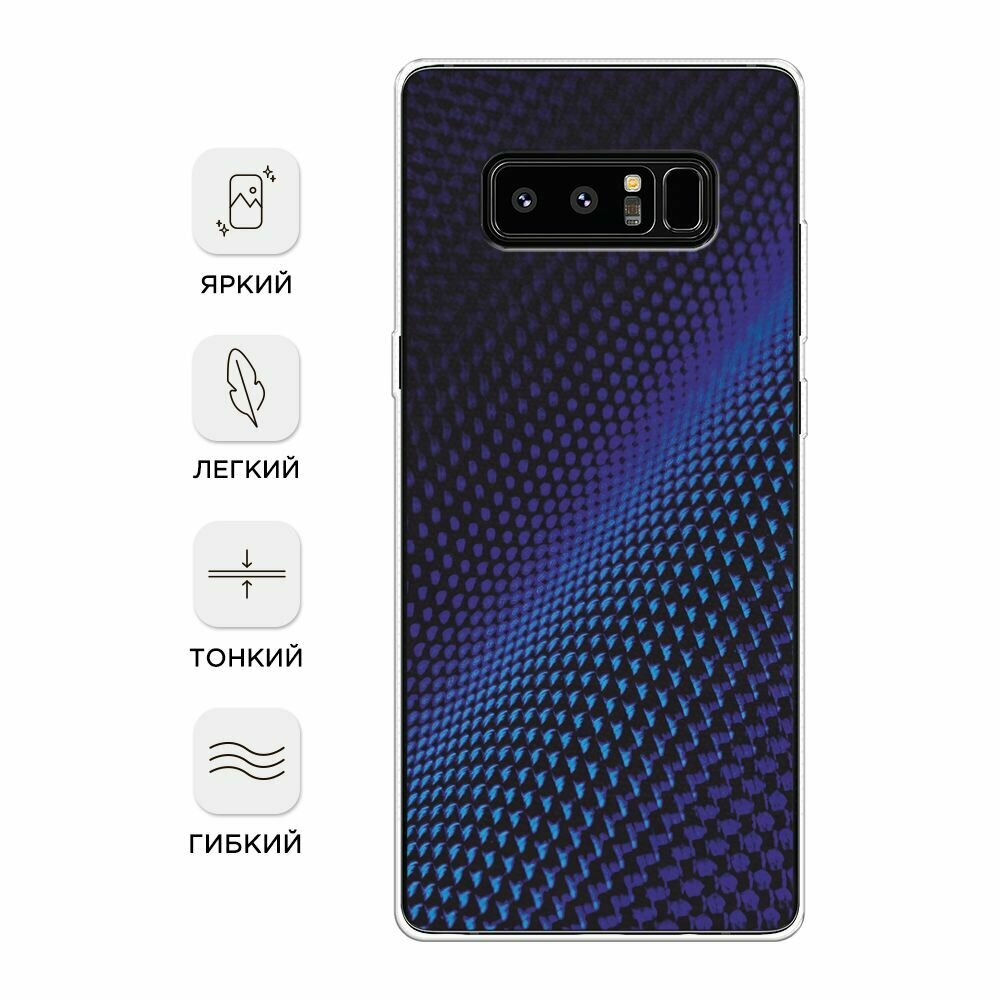 Чехол на Samsung Galaxy Note 8 / Самсунг Галакси Нот 8 с принтом "Синий карбон" — фото 1