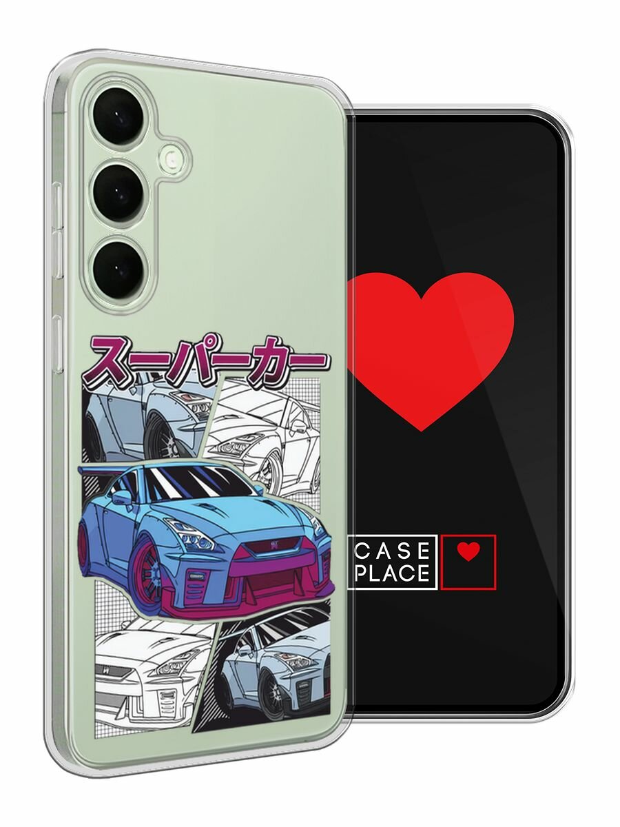 Чехол на Samsung Galaxy S25 Plus / Самсунг S25 Плюс с принтом "JDM коллаж", прозрачный — фото 1