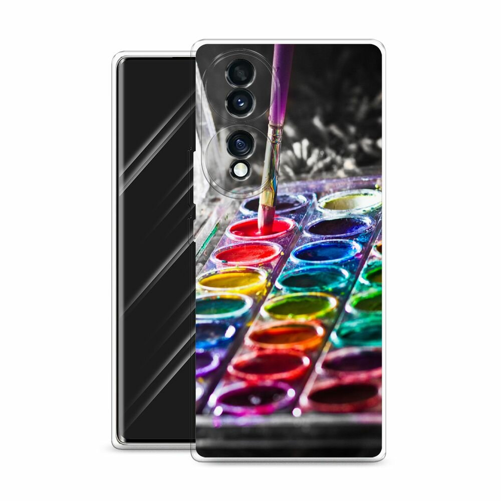 Силиконовый чехол на Honor 70 / Хонор 70 с принтом "Палитра красок" — фото 1