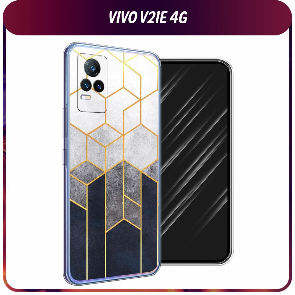 Чехол на Vivo V21e 4G / Виво V21e 4G с принтом "Черно-белая мозаика"