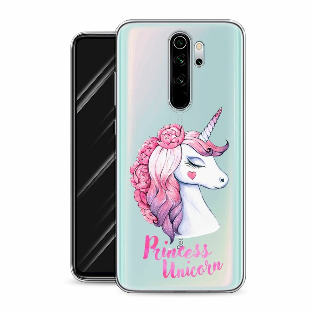 Чехол на Xiaomi Redmi Note 8 Pro / Сяоми Редми Нот 8 Про с принтом Princess Unicorn, прозрачный — фото 1