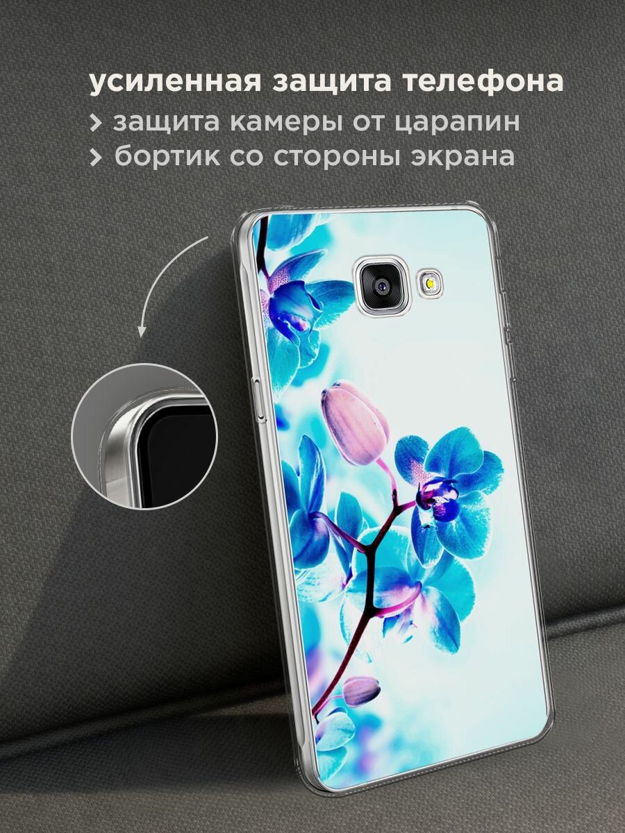 Чехол на Samsung Galaxy A5 2016 / Самсунг Галакси А5 2016 с принтом "Голубая орхидея" — фото 1