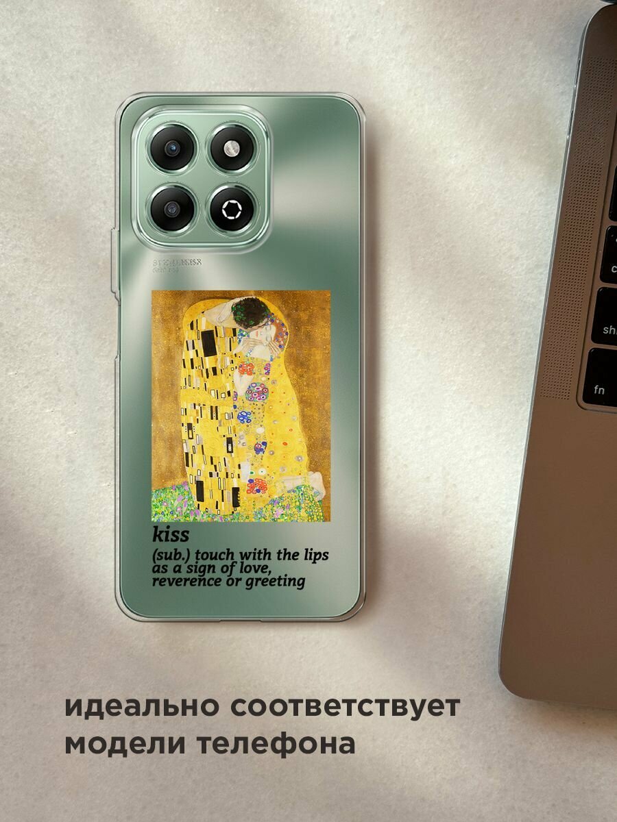 Чехол на Honor X6b / Хонор X6b с принтом "The kiss", прозрачный — фото 1