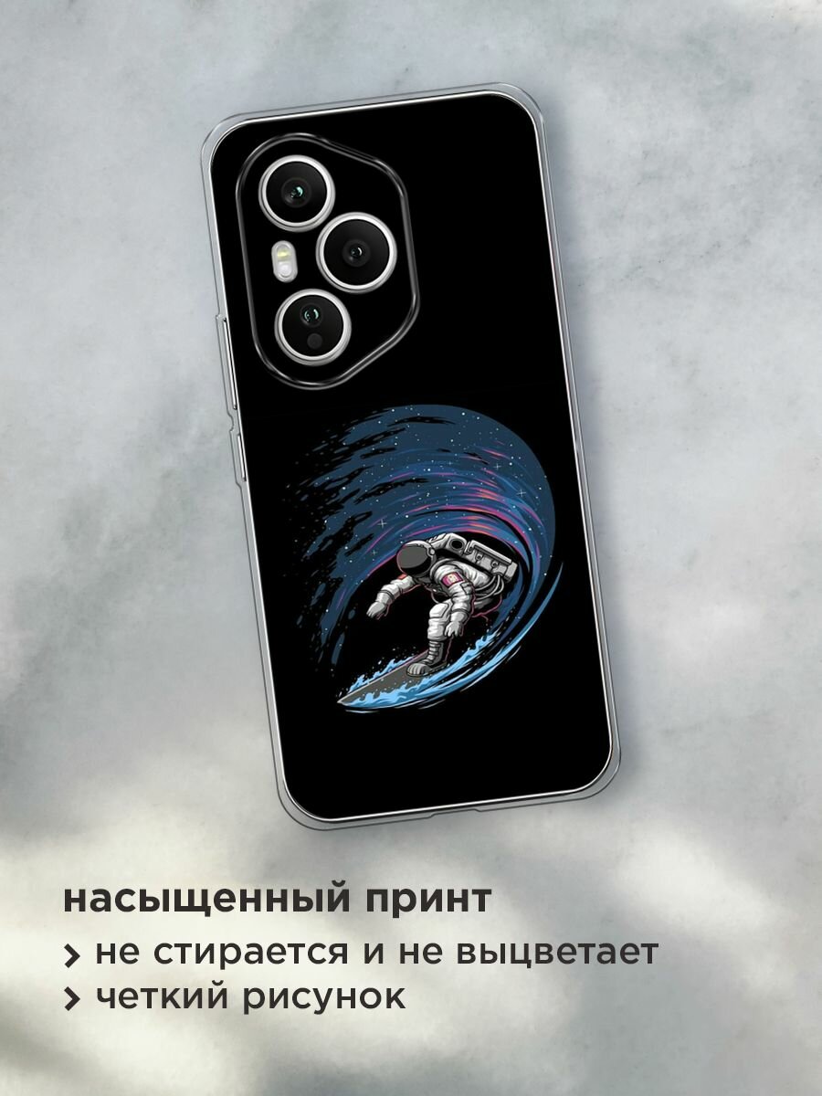 Чехол на Honor 400 Pro / Хонор 400 Про с принтом "Космонавт на серфе" — фото 1