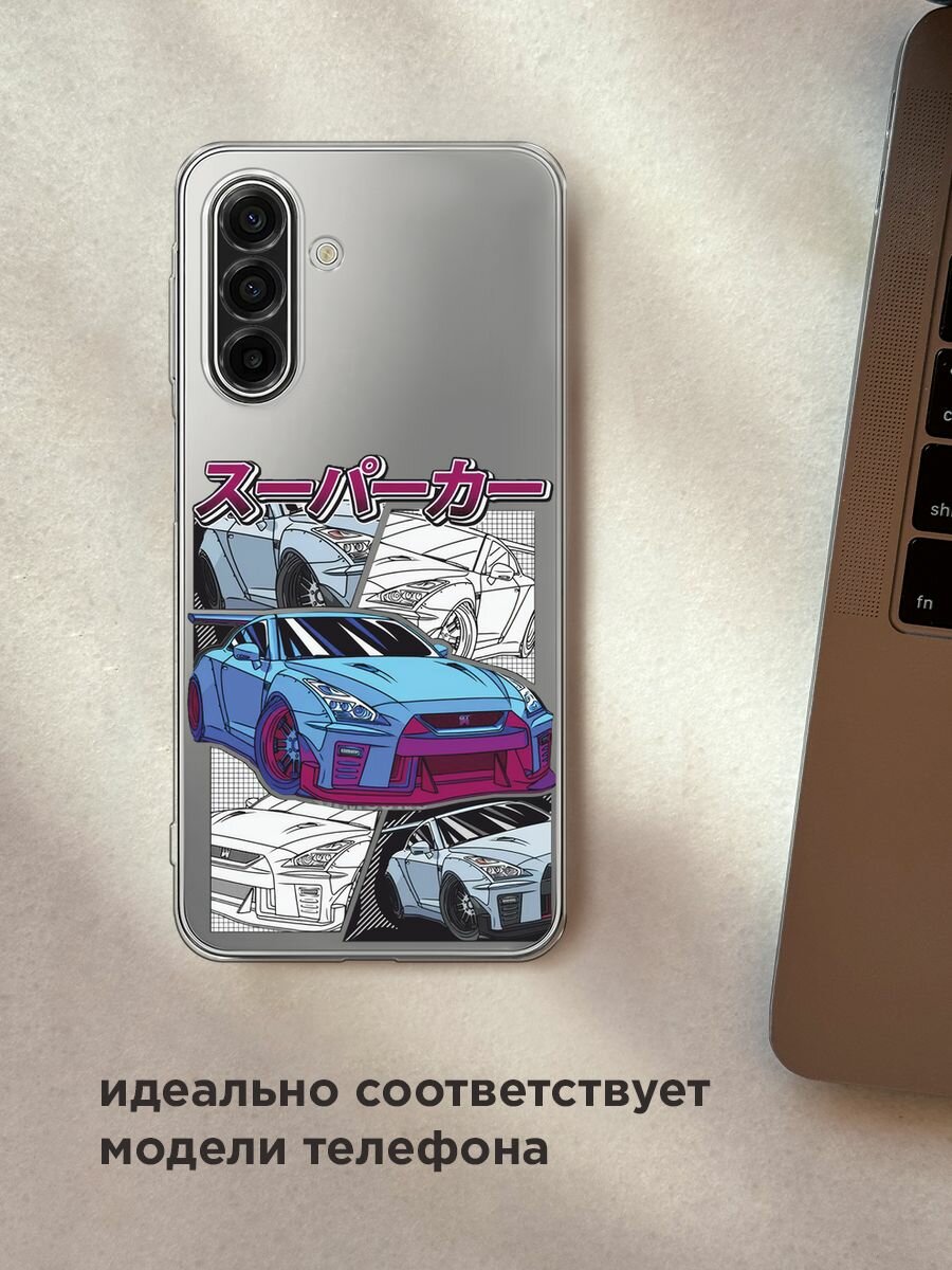 Чехол на Samsung Galaxy A17/A18 / Самсунг А17/А18 с принтом "JDM коллаж", прозрачный — фото 1