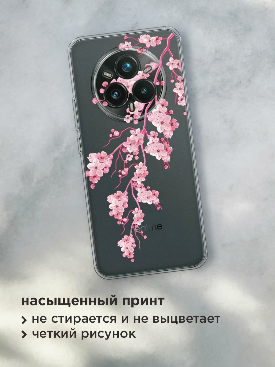 Чехол на Realme 14 Pro / Реалми 14 Про с принтом "Ветка сакуры 2" — фото 1