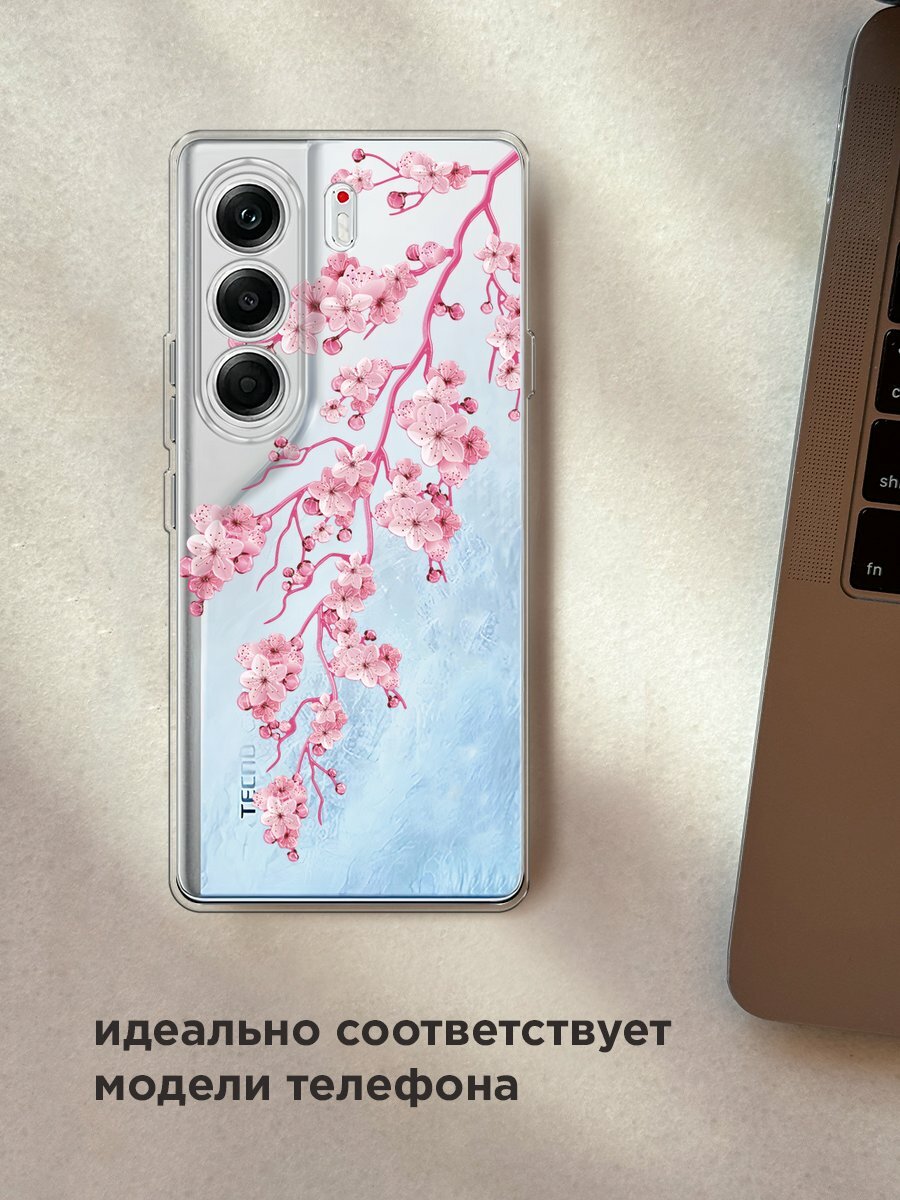 Чехол на Tecno Camon 40 Pro / Текно Камон 40 Про с принтом "Ветка сакуры 2" — фото 1