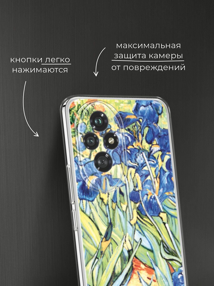 Силиконовый чехол на Honor 200 / Хонор 200 с принтом "Ирисы Ван Гог" — фото 1