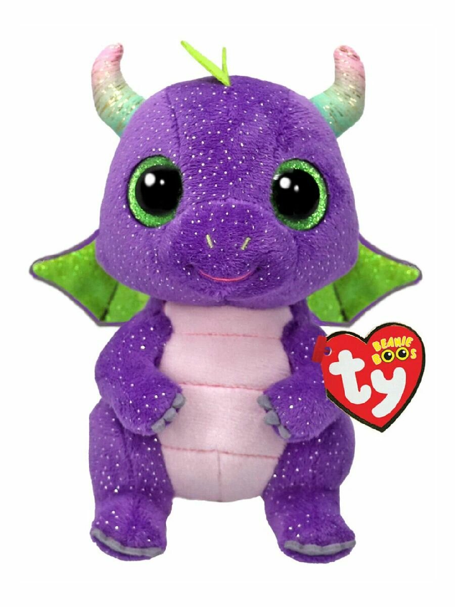 TY Мягкая игрушка Дафни фиолетовый динозаврик, 15 см