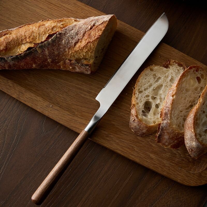 Воздушный нож для хлеба, нержавеющая сталь, антипригарное и антибактериальное покрытие, длина 29 см