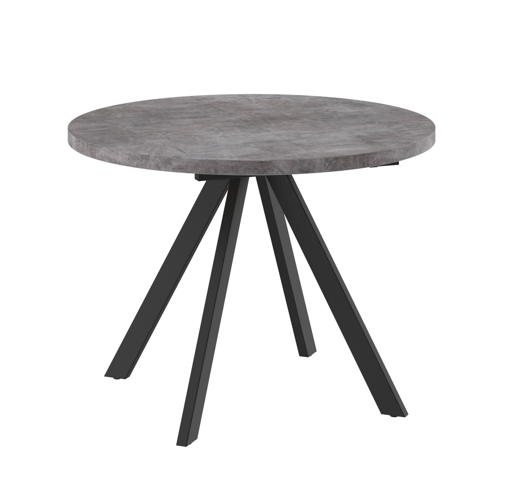 Стол раздвижной Мамадома Рондо М D100, ЛДСП, Дымчатая керамика/Черный