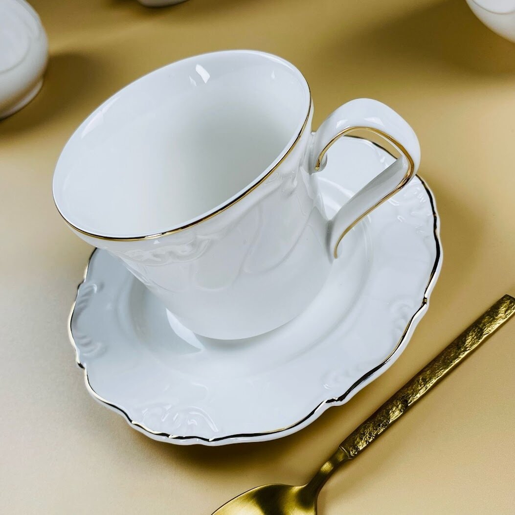 Чайный набор 12 предметов 250 мл крокус золото