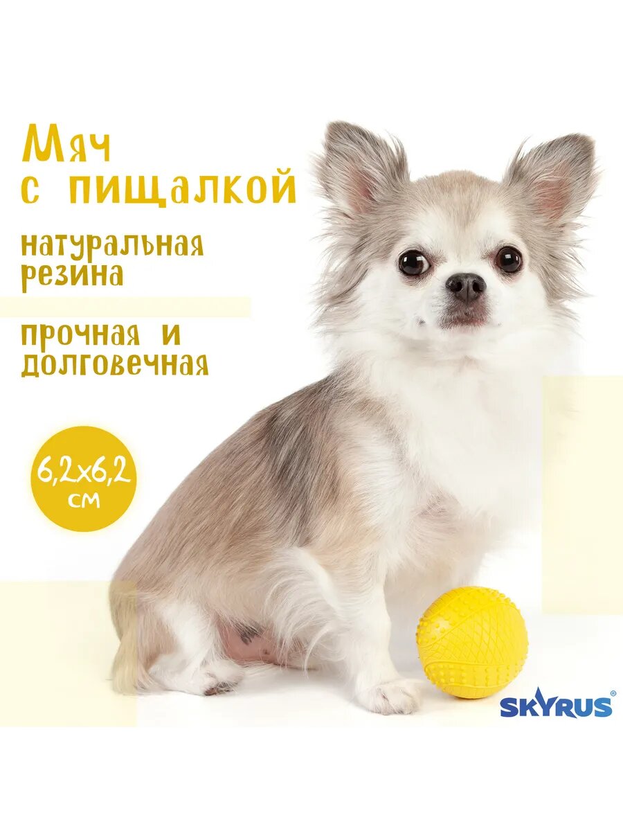Мяч для собак с пищалкой 6.2см
