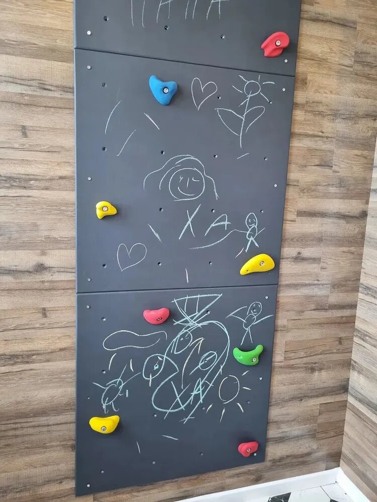 Грифельный домашний детский скалодром 225 x 75 см, темно-серый, "Tree To Wall"