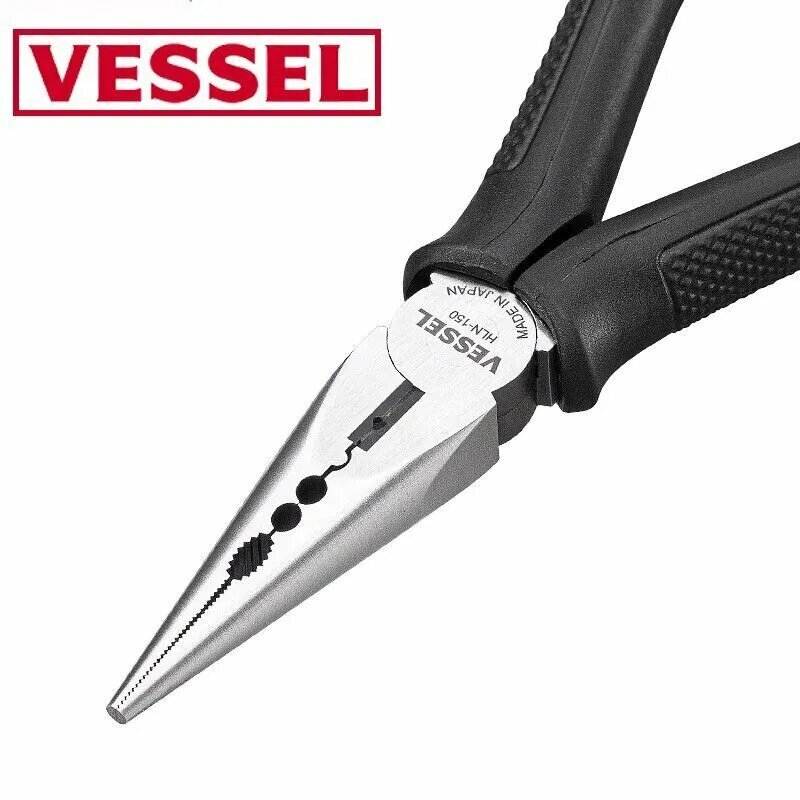 Японские плоскогубцы VESSEL Sharp Nose Pliers 6 дюймов 160 мм Используются для сгибания, зажима, резки и других работ.