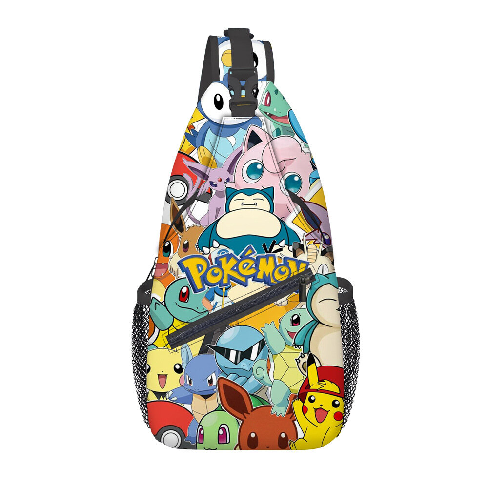 Нагрудная сумка Пикачу для мужчин и женщин, сумка через плечо, сундук из ткани Оксфорд, небольшая сумка через плечо для спорта и отдыха, рюкзак, мужская сумка