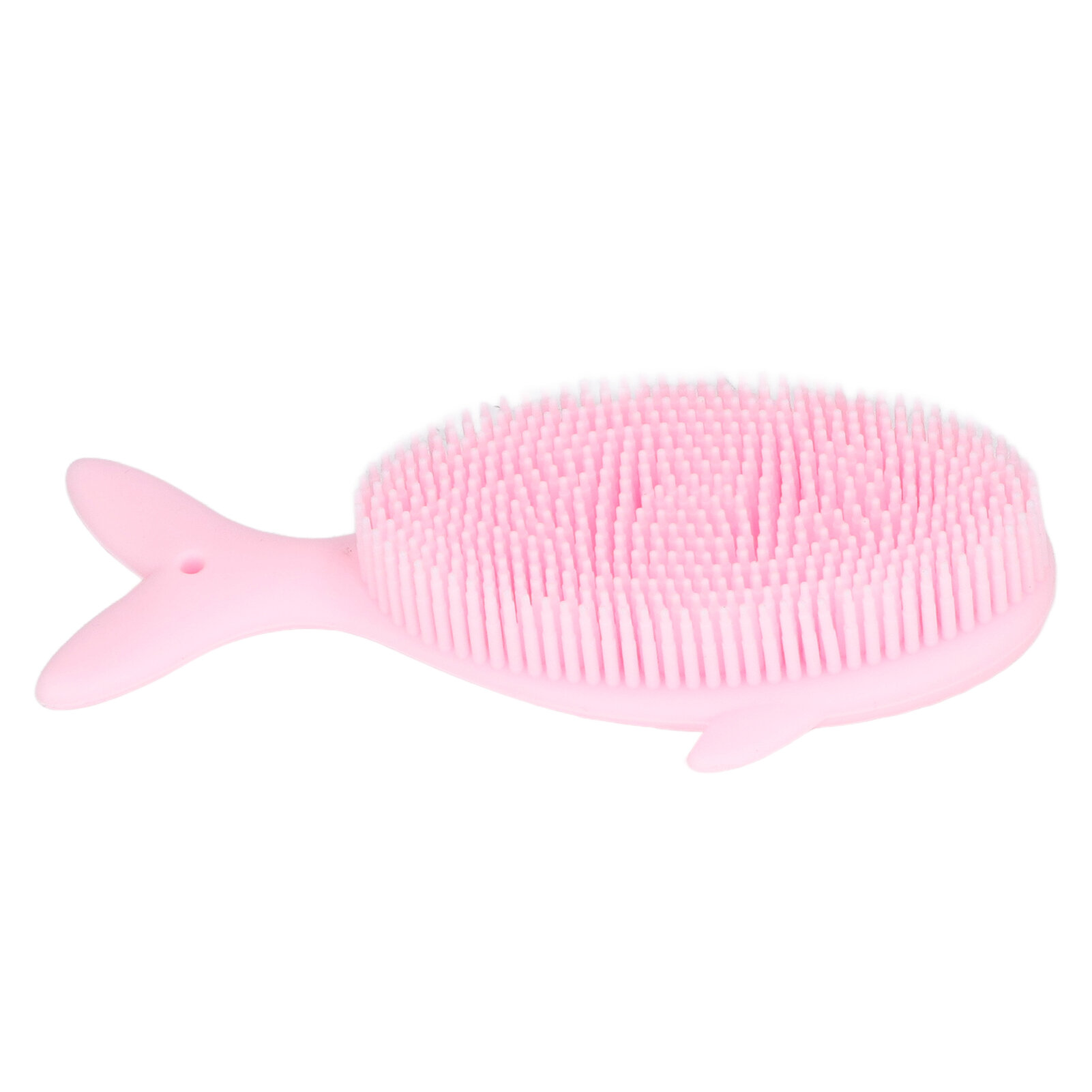 Массажная щетка для купания малыша в виде мультяшного кита из силикона, розовая, для шампуня и чистки кожи