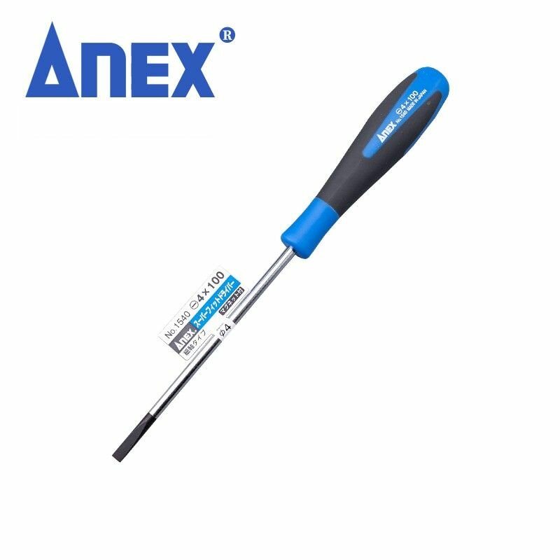 Прецизионная плоская отвертка ANEX сделано в Японии тонкий хвостовик 4 0 мм для обслуживания прецизионного оборудования