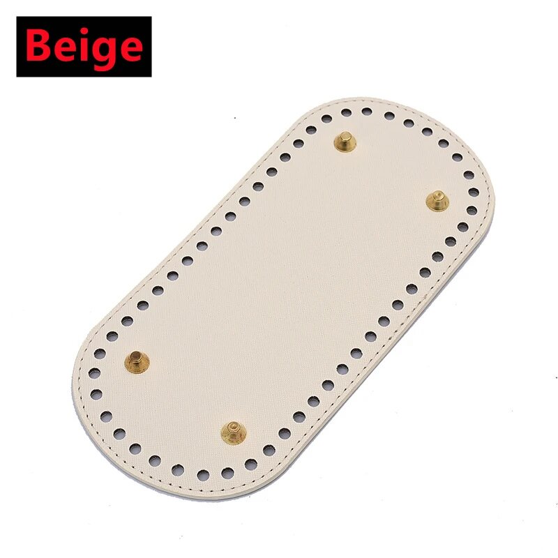 Новейшее овальное длинное дно для вязаной сумки, сумки из искусственной кожи, аксессуары, основа для сумки, ручная работа с отверстиями, вязаная крючком сумка своими руками, дно подарок Beige