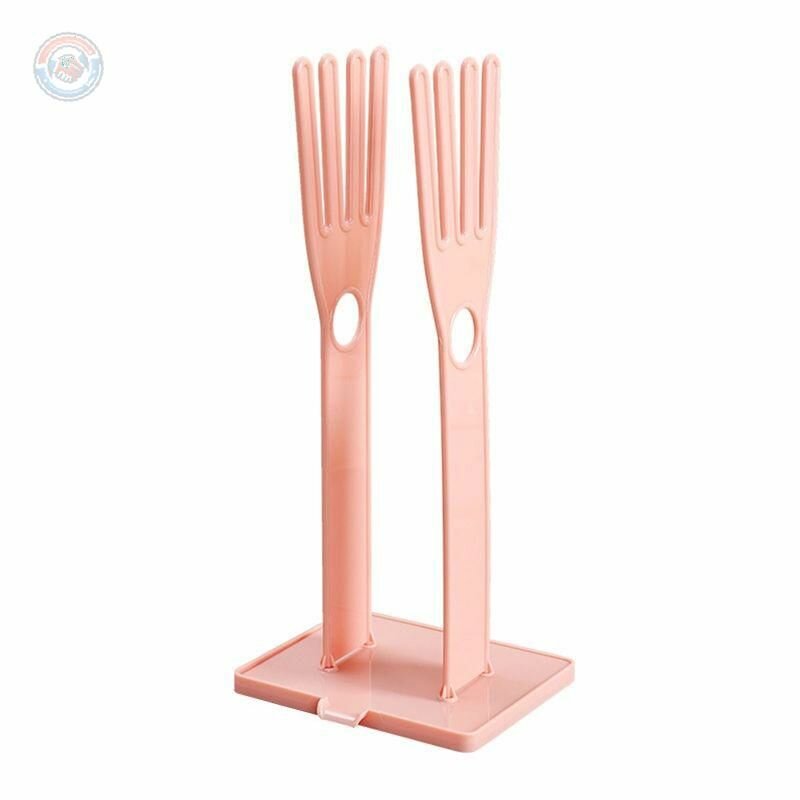 Держатель для сушки кухонных перчаток с поддоном для воды, легко моется, компактная пластиковая подставка для организации и быстрой сушки, синий и розовый