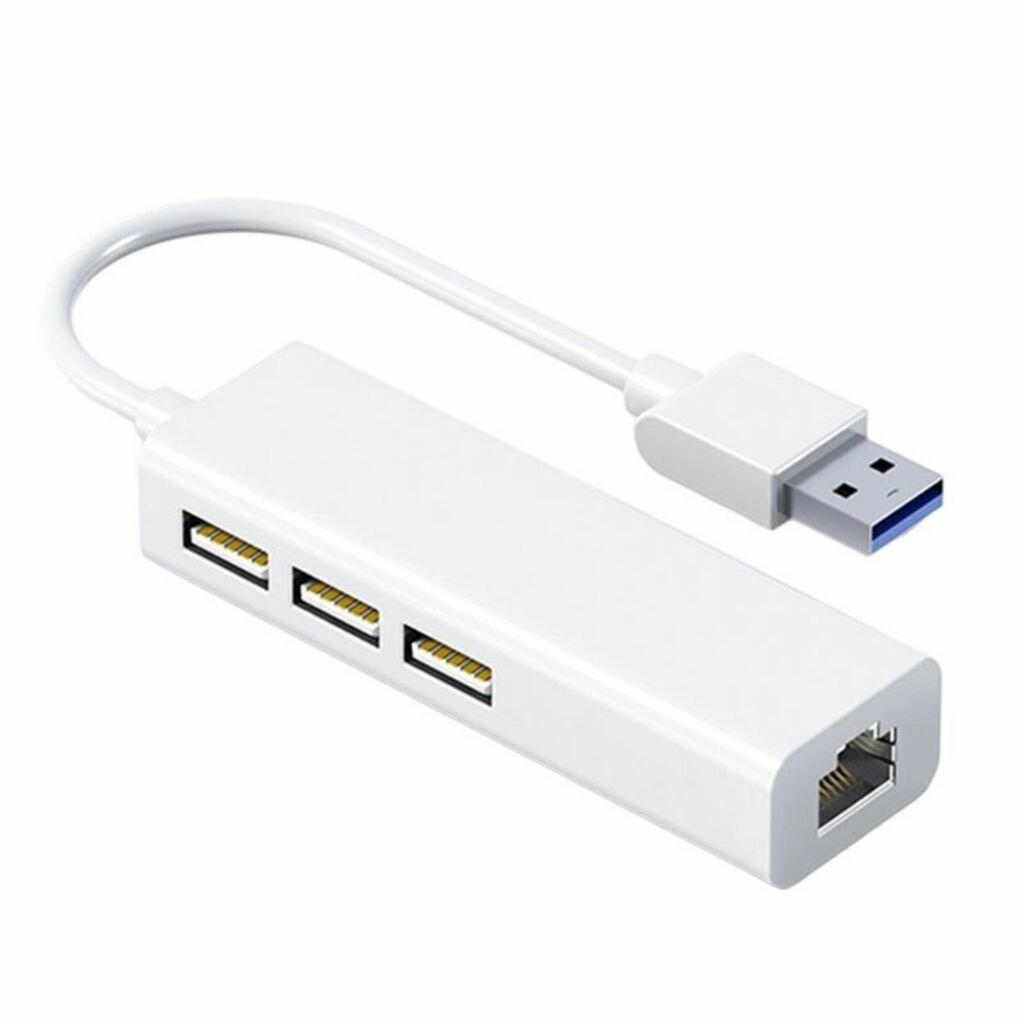 Разъем USB A к сетевому порту RJ45 100m и адаптеру 3USB