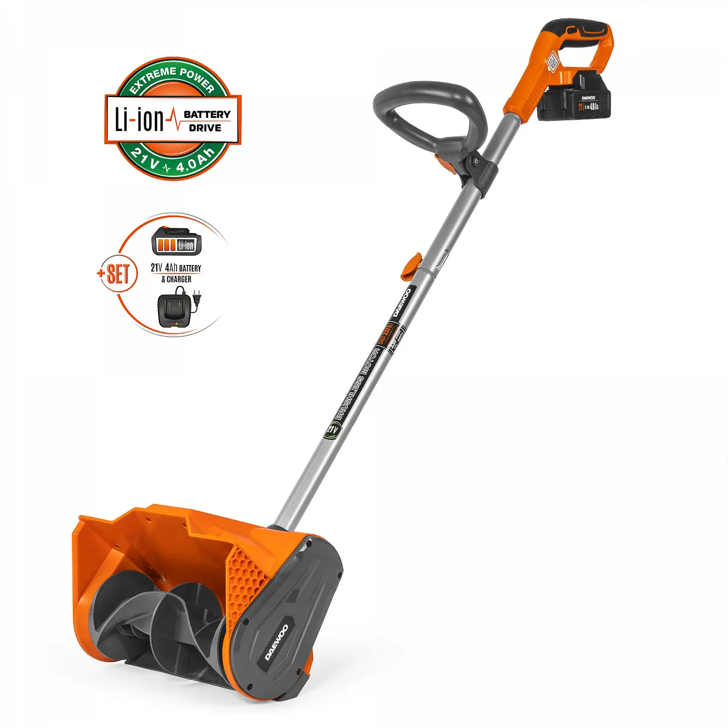 ДЭУ DAST 3321Li SET снегоуборщик аккумуляторный Бесщёточный 1x4 Ач (33см) (18В)