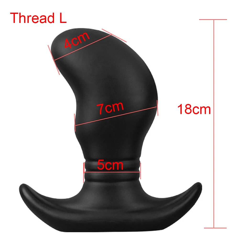 Огромная Анальная пробка в виде яйца, силиконовая большая Анальная пробка для Thread Black L