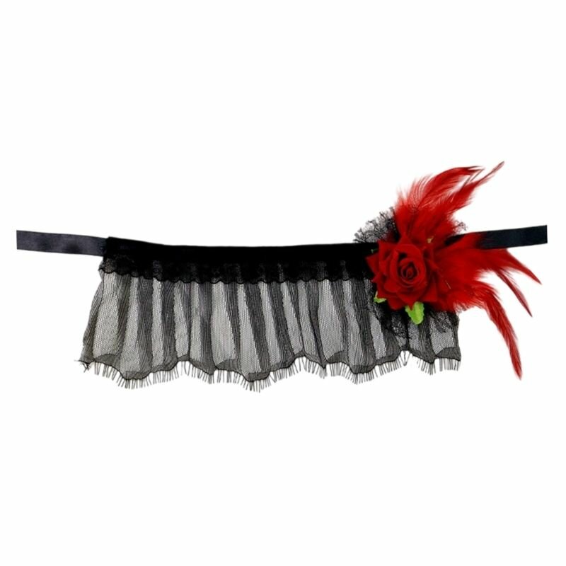 Маска Для Глаз С Розовой Сеткой На Хэллоуин-Красная Роза