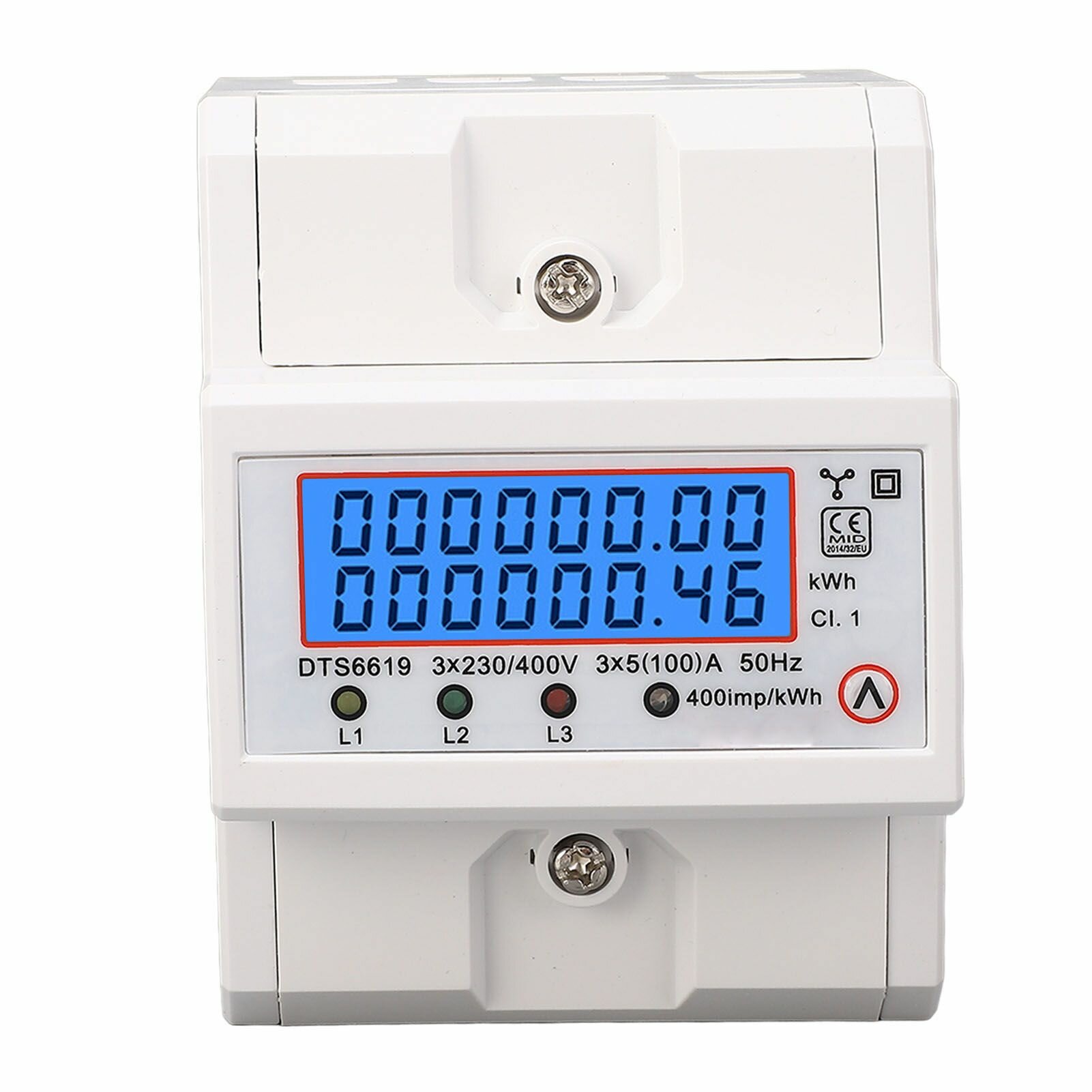 Счетчик электроэнергии на DIN-рейку, 3 фазы, 4 провода, ЖК-дисплей с подсветкой, счетчик потребления электроэнергии для дома