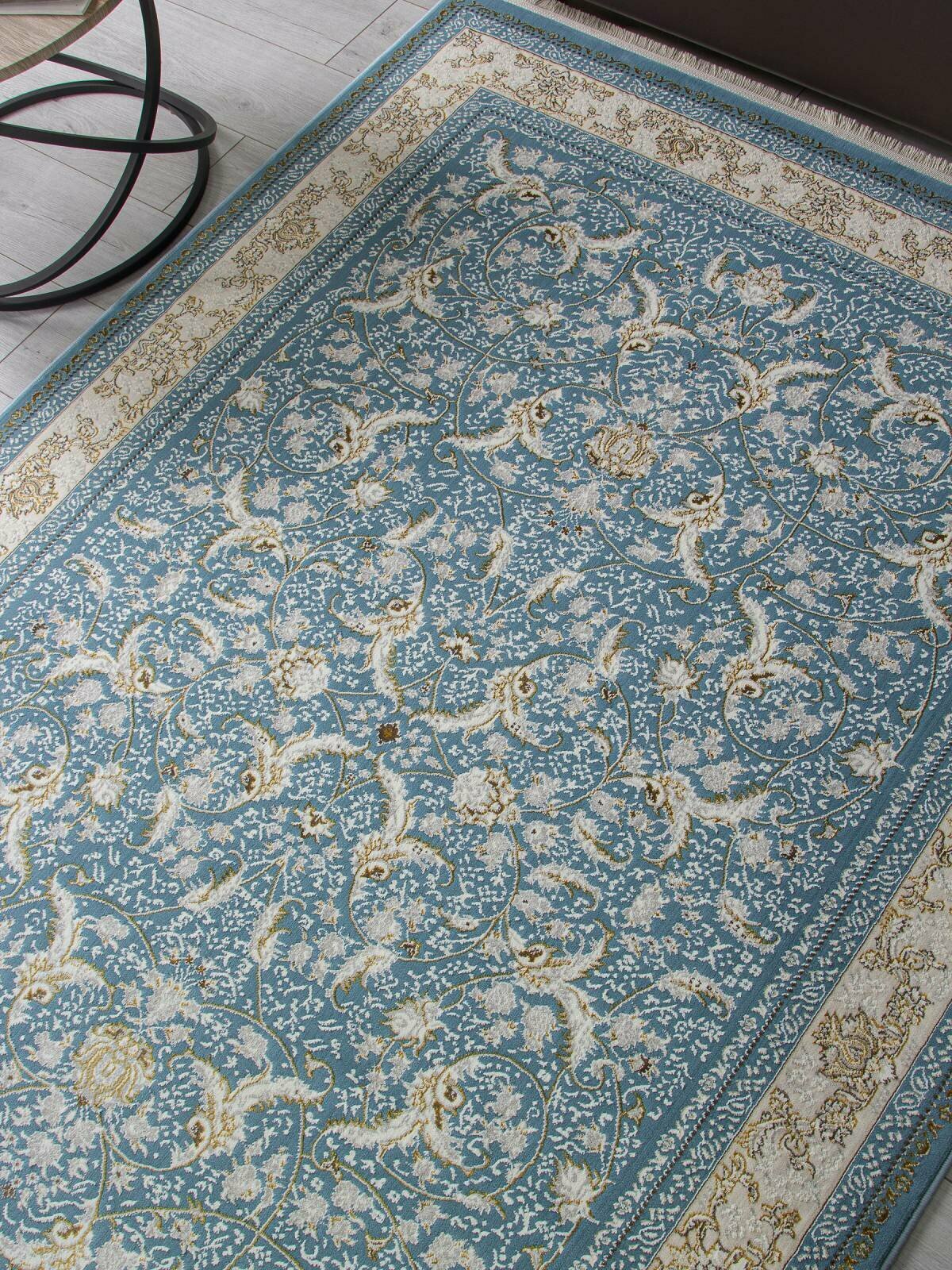 Ковер на пол в гостиную в спальню 80х150 см классический ворс 8 мм с бахромой 397590 KoverVDom