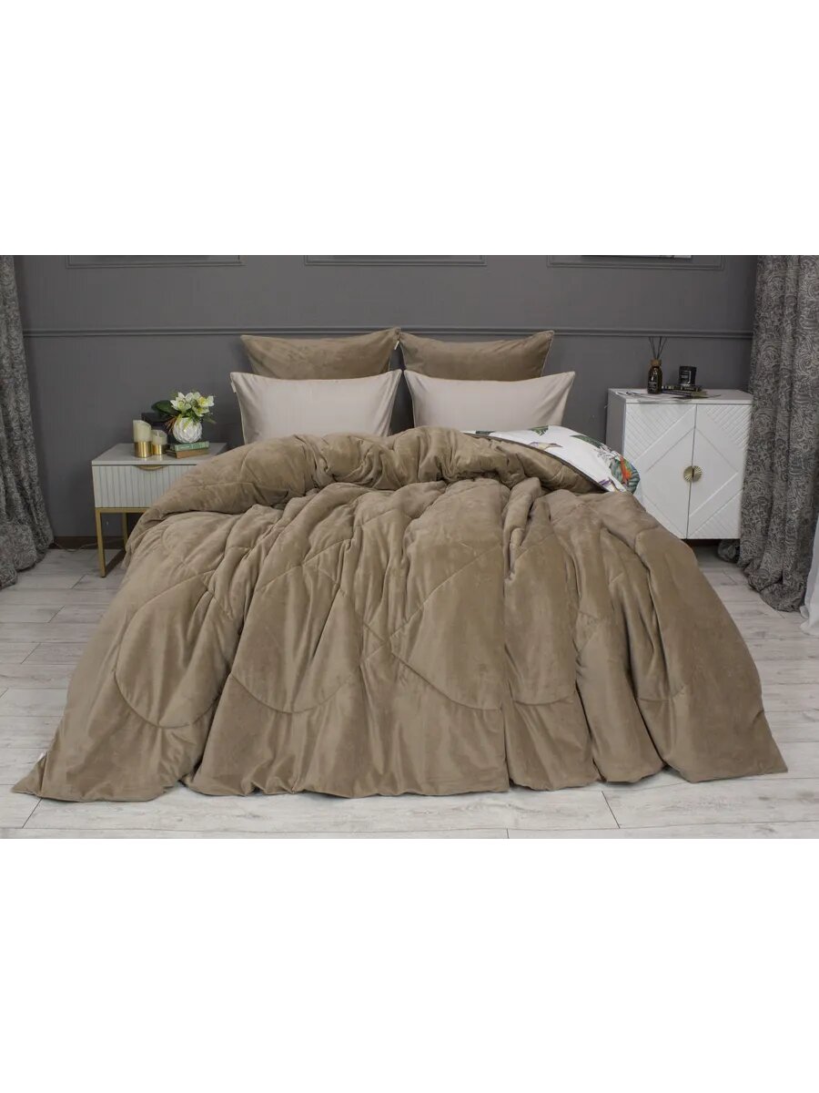 Постельное белье Евро с Одеялом Велюр Казанова