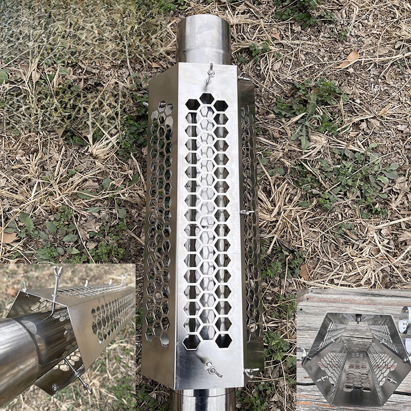Защитное покрытие для дымохода Camping горелки из нержавеющей стали антипыльная сеть дымоходной трубы нержавеющей стали (нержавеющая сталь серебристая шестиугольная раздвижная боковая монтажная)
