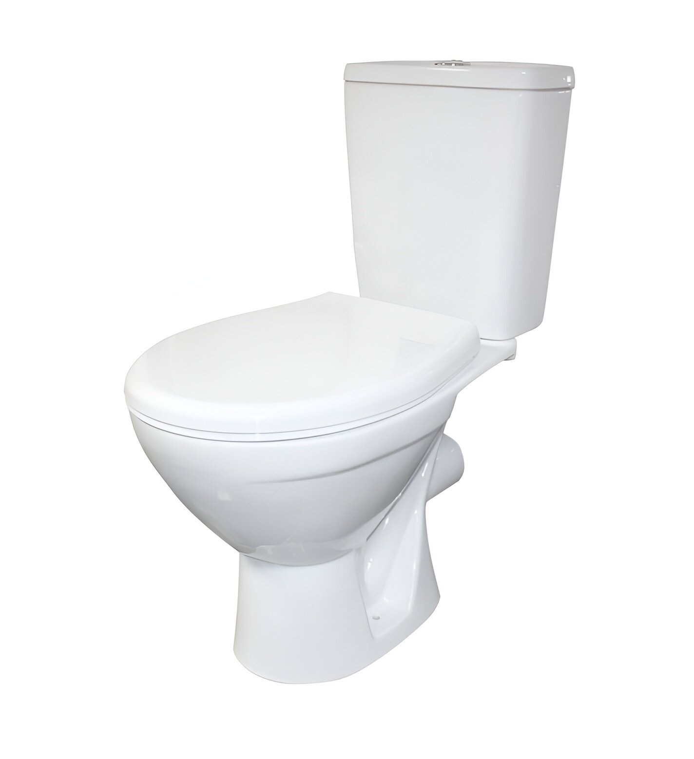 Унитаз-компакт (Rosa) Соло Люкс белый, горизонтальный выпуск, нижний подвод,2-х реж, сиденье полипропилен с микролифтом