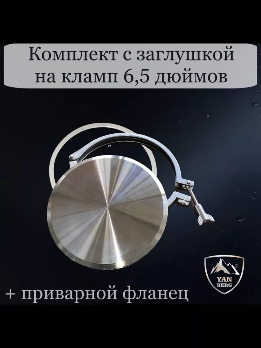 Заглушка под кламп 6,5 дюйма с фланцем из нержавеющей стали и хомутом