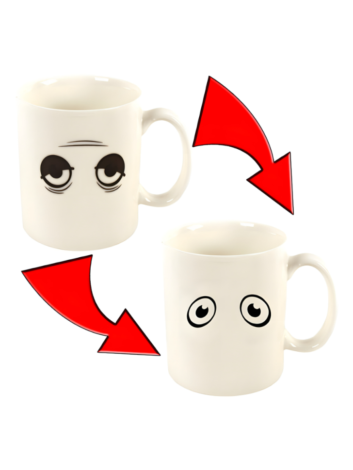 Кружка-хамелеон с глазами "Проснись и пой" (300 мл)