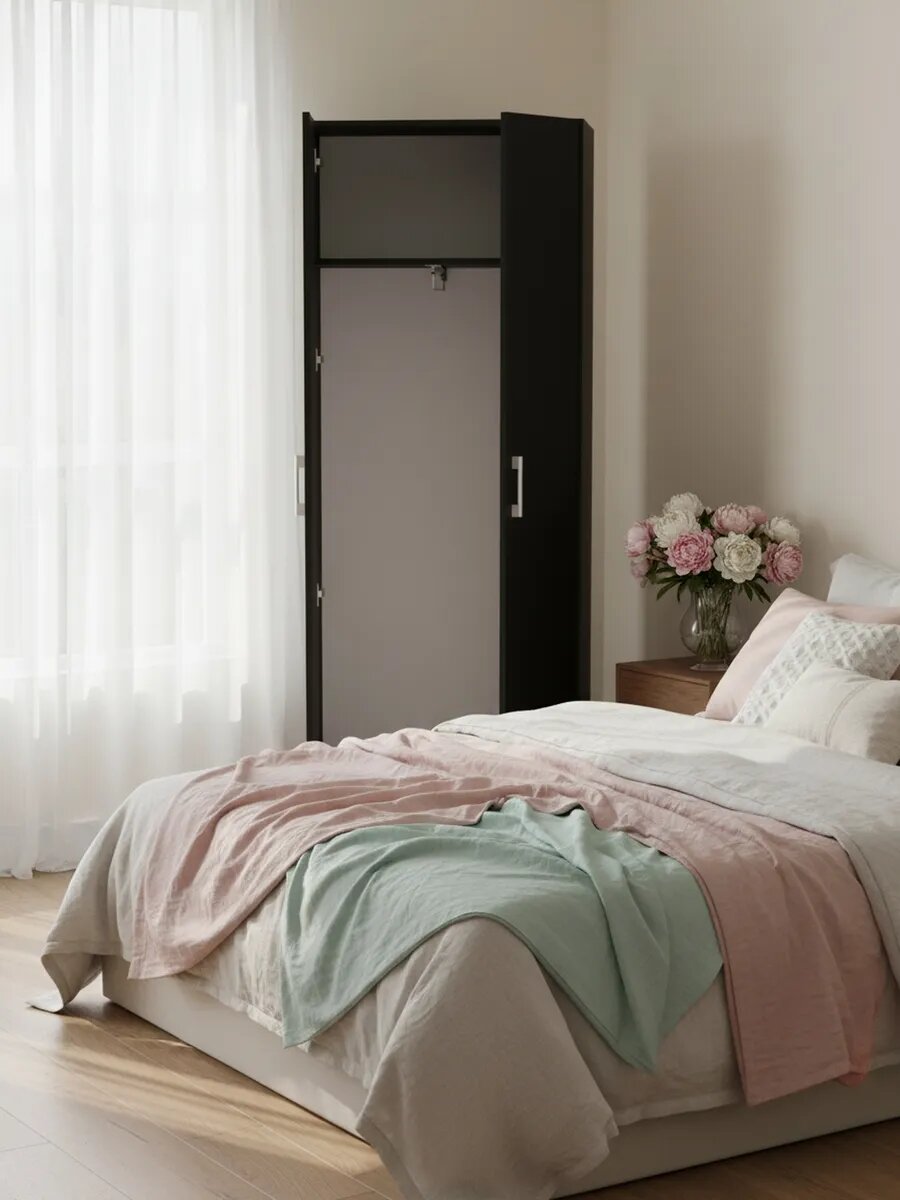 Распашной шкаф FRESTER с полками деревянный для одежды, от производителя