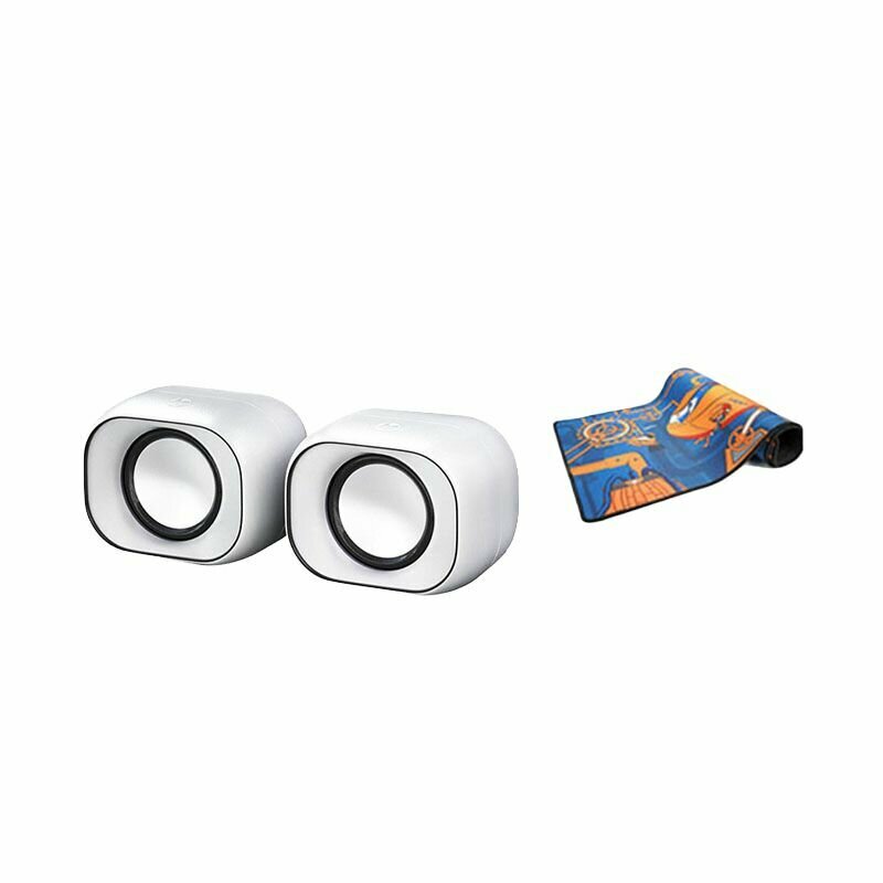 Компьютерные колонки HP HUIPU DHE 2111 USB, белые, мощный бас, smooth finish edition, с мышью в комплекте